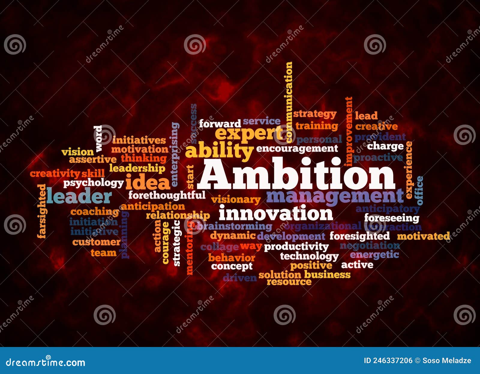 Word Cloud with AMBITION Concept Create with Text only Stock ...