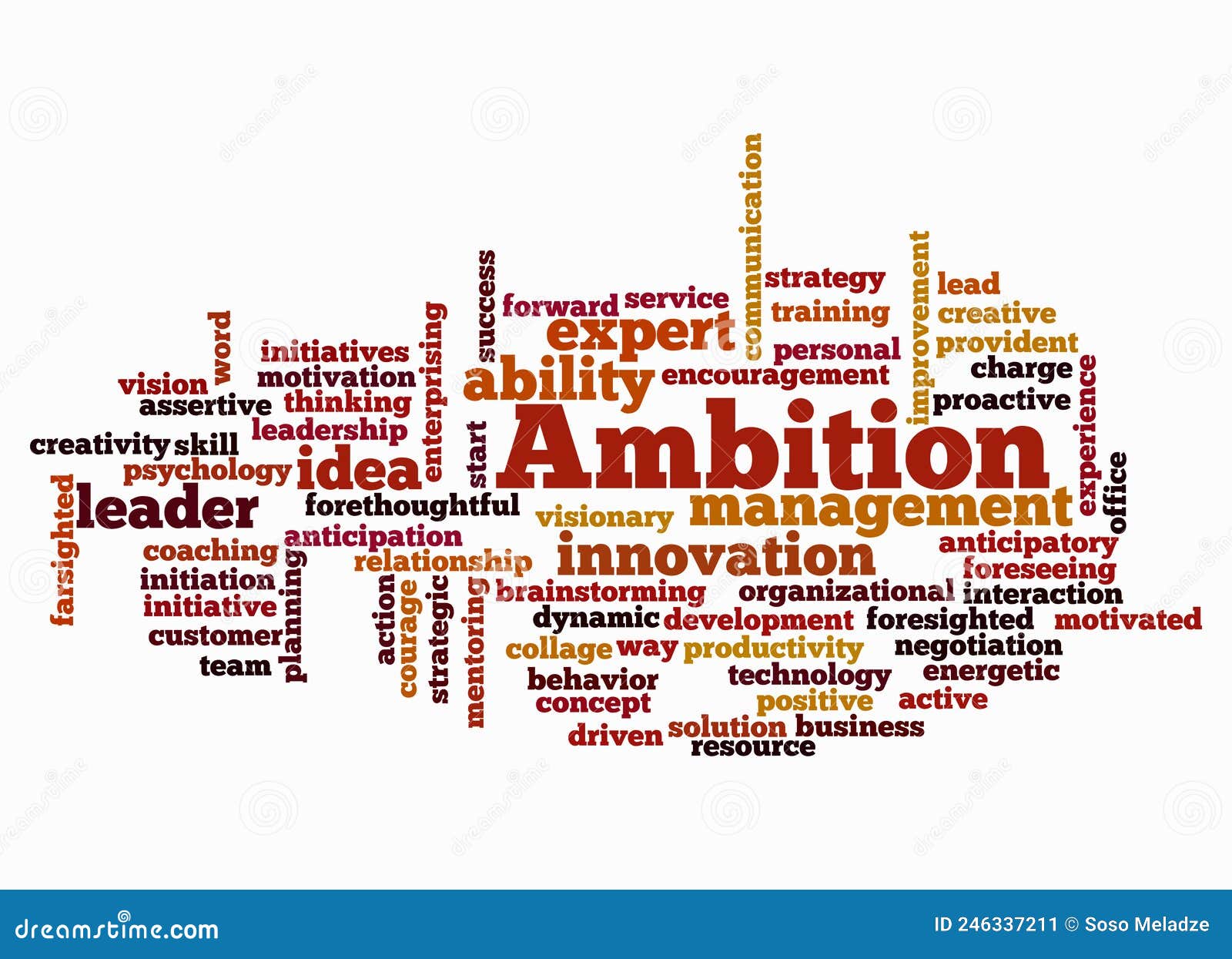 Word Cloud with AMBITION Concept Create with Text only Stock ...