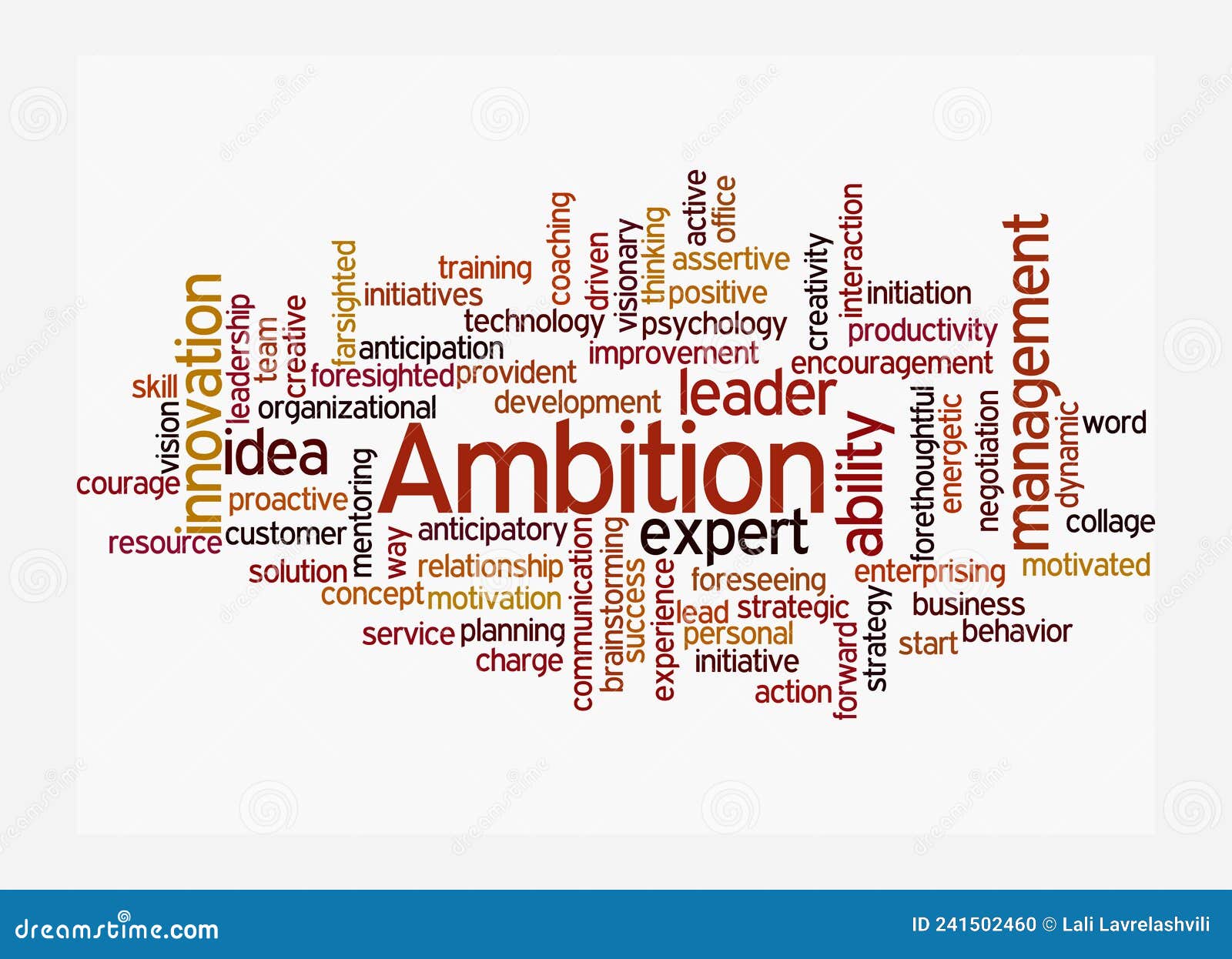 Word Cloud with AMBITION Concept, Isolated on a White Background Stock ...
