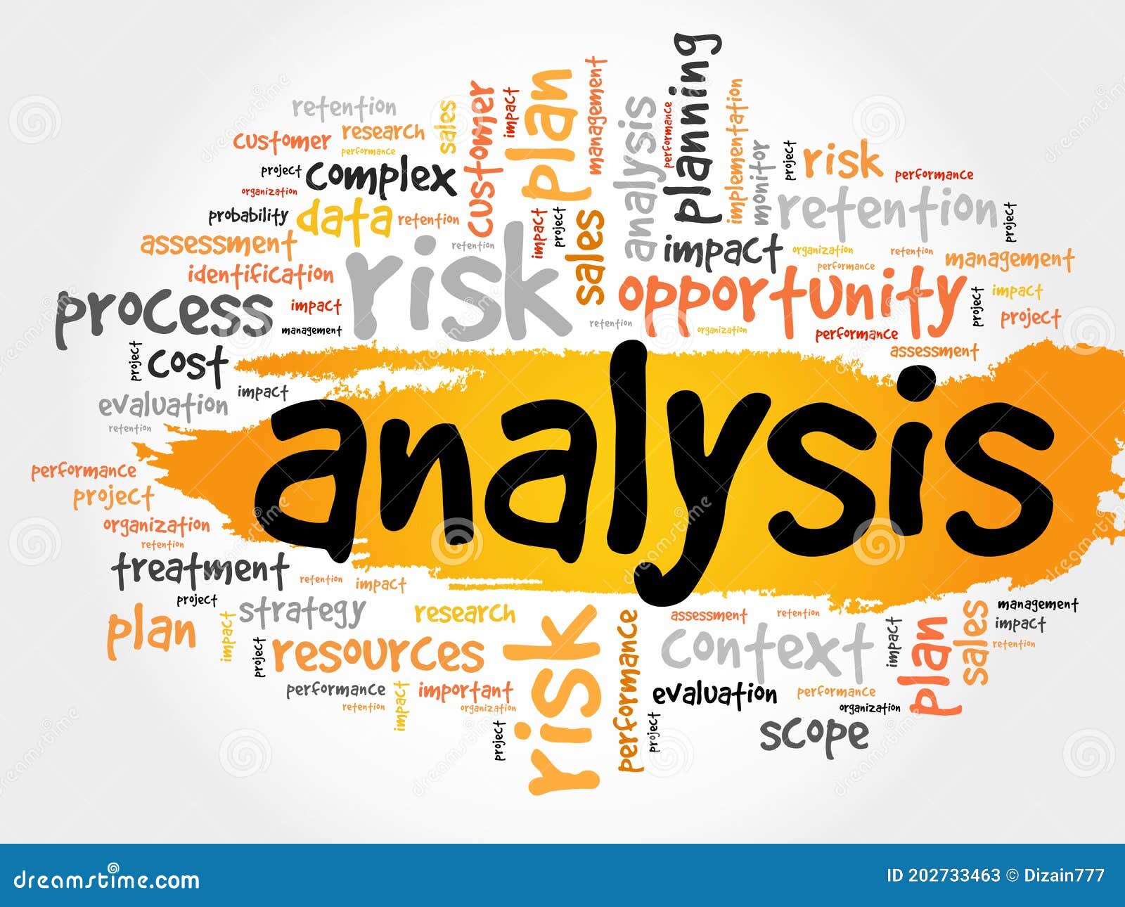 Word Cloud with Analysis Related Tags Stock Illustration - Illustration ...