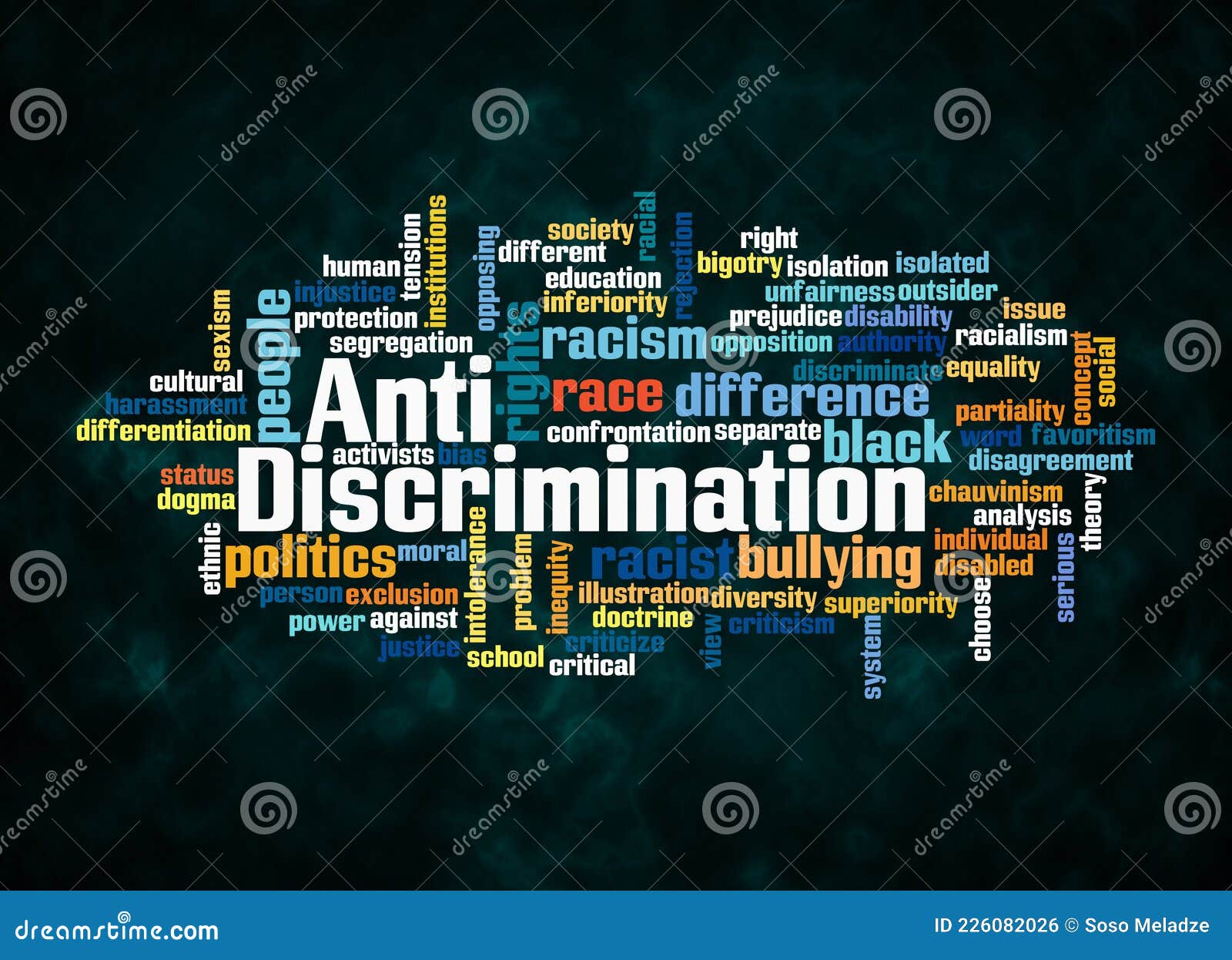 Word Cloud with ANTI DISCRIMINATION Concept Create with Text only Stock ...