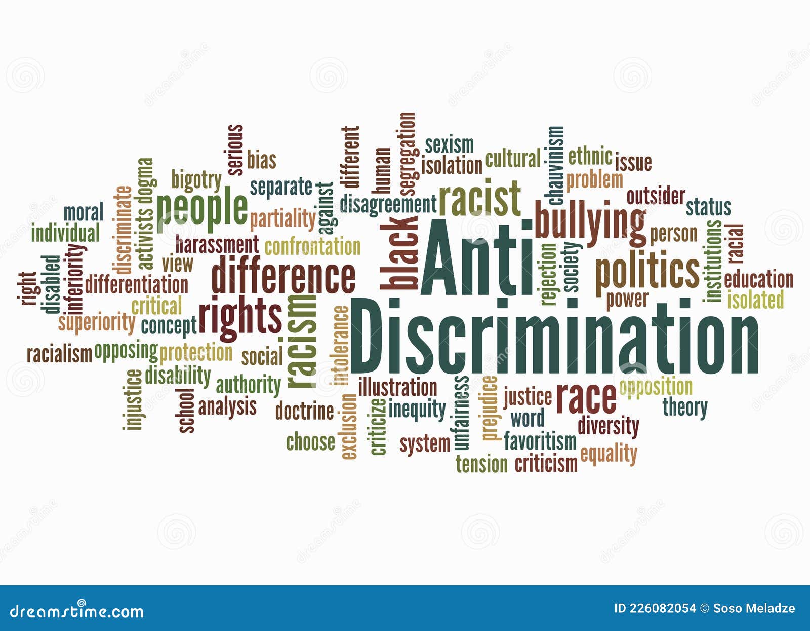 Word Cloud with ANTI DISCRIMINATION Concept Create with Text only Stock ...