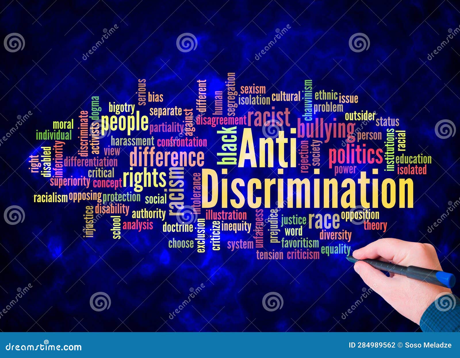 Word Cloud with ANTI DISCRIMINATION Concept Create with Text only Stock ...