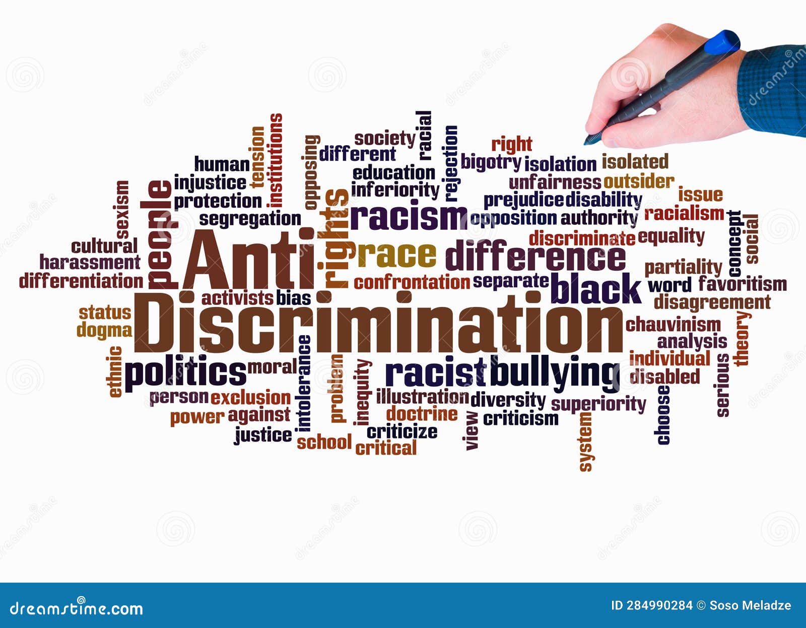 Word Cloud with ANTI DISCRIMINATION Concept Create with Text only Stock ...