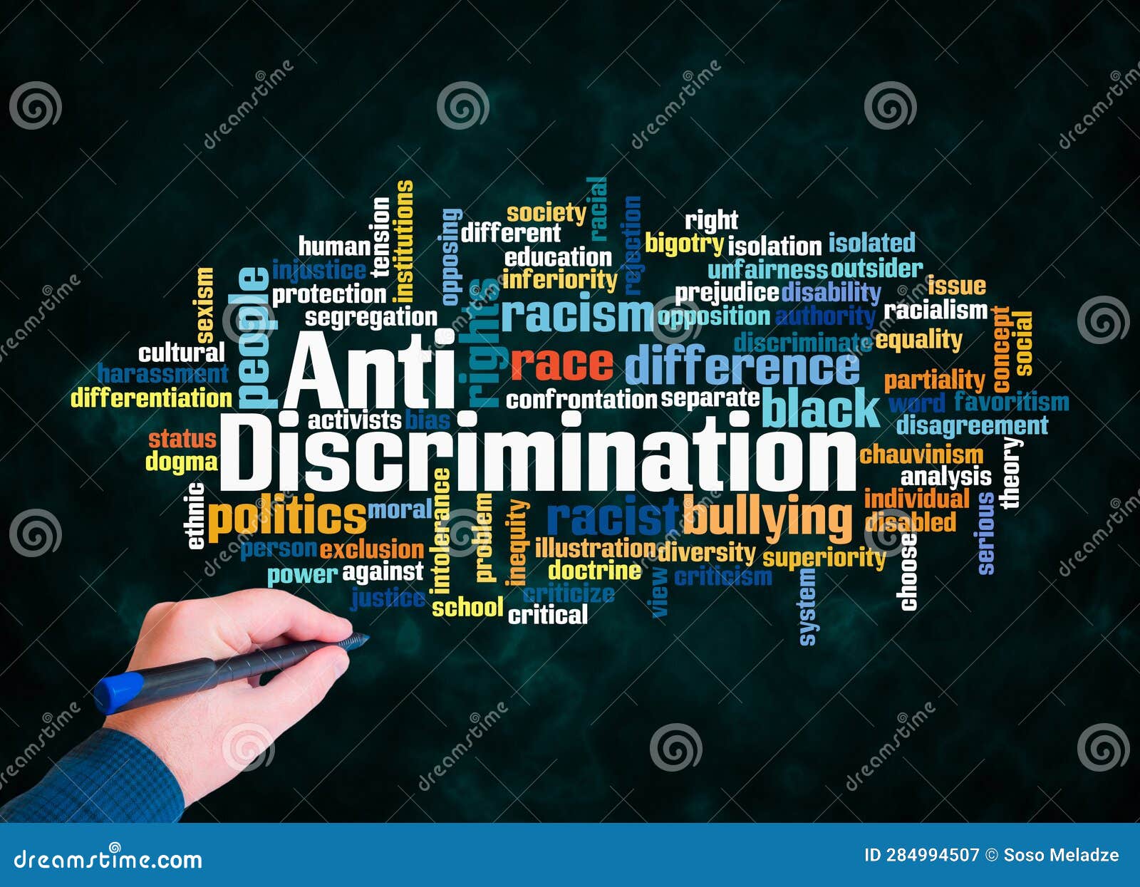 Word Cloud with ANTI DISCRIMINATION Concept Create with Text only Stock ...