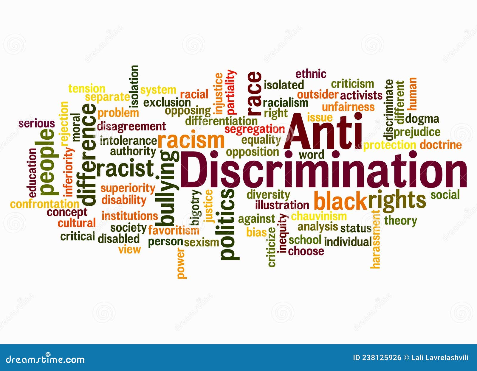 Word Cloud with ANTI DISCRIMINATION Concept, Isolated on a White ...