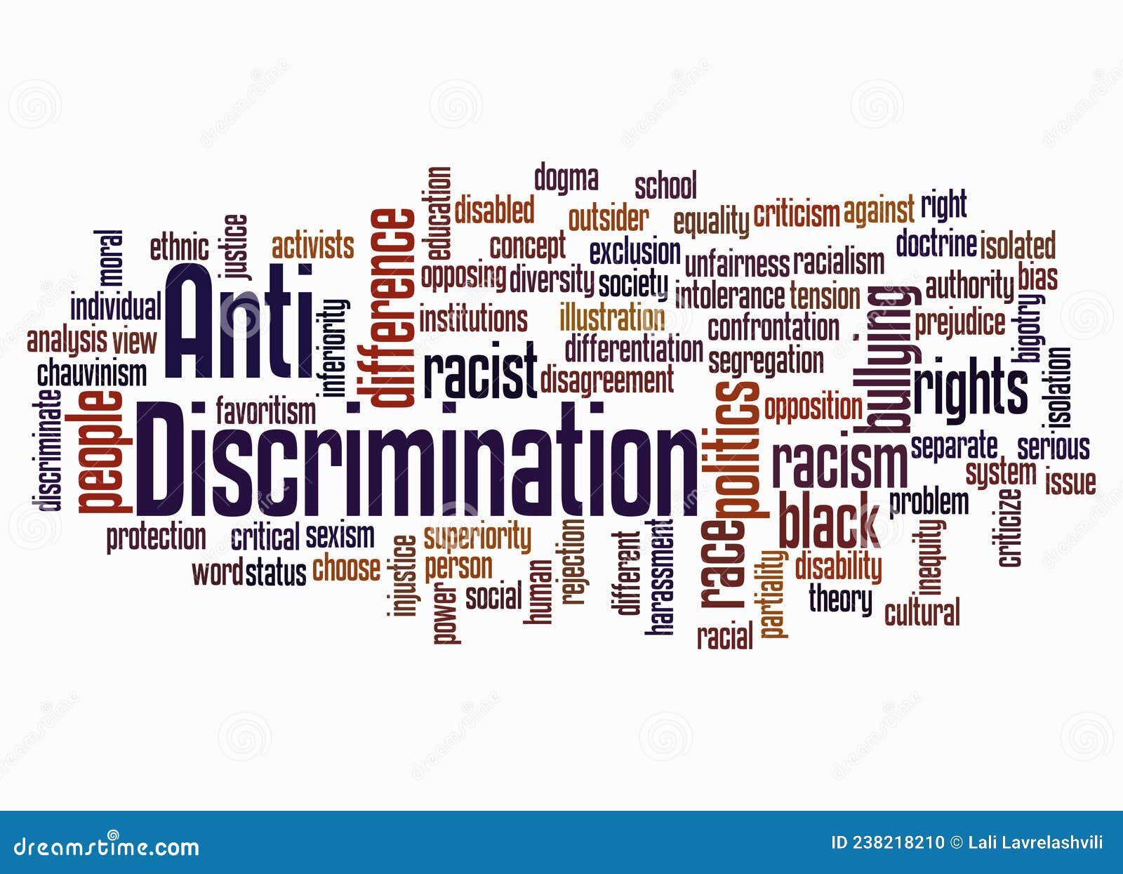 Word Cloud with ANTI DISCRIMINATION Concept, Isolated on a White ...