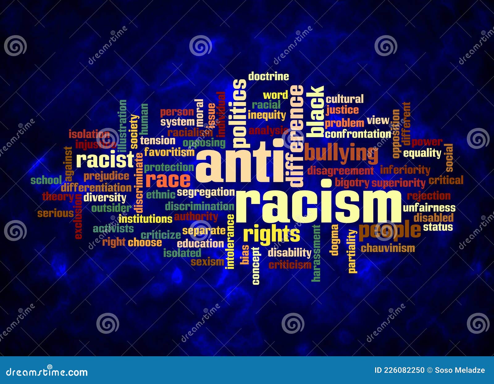 Word Cloud with ANTI RACISM Concept Create with Text only Stock ...