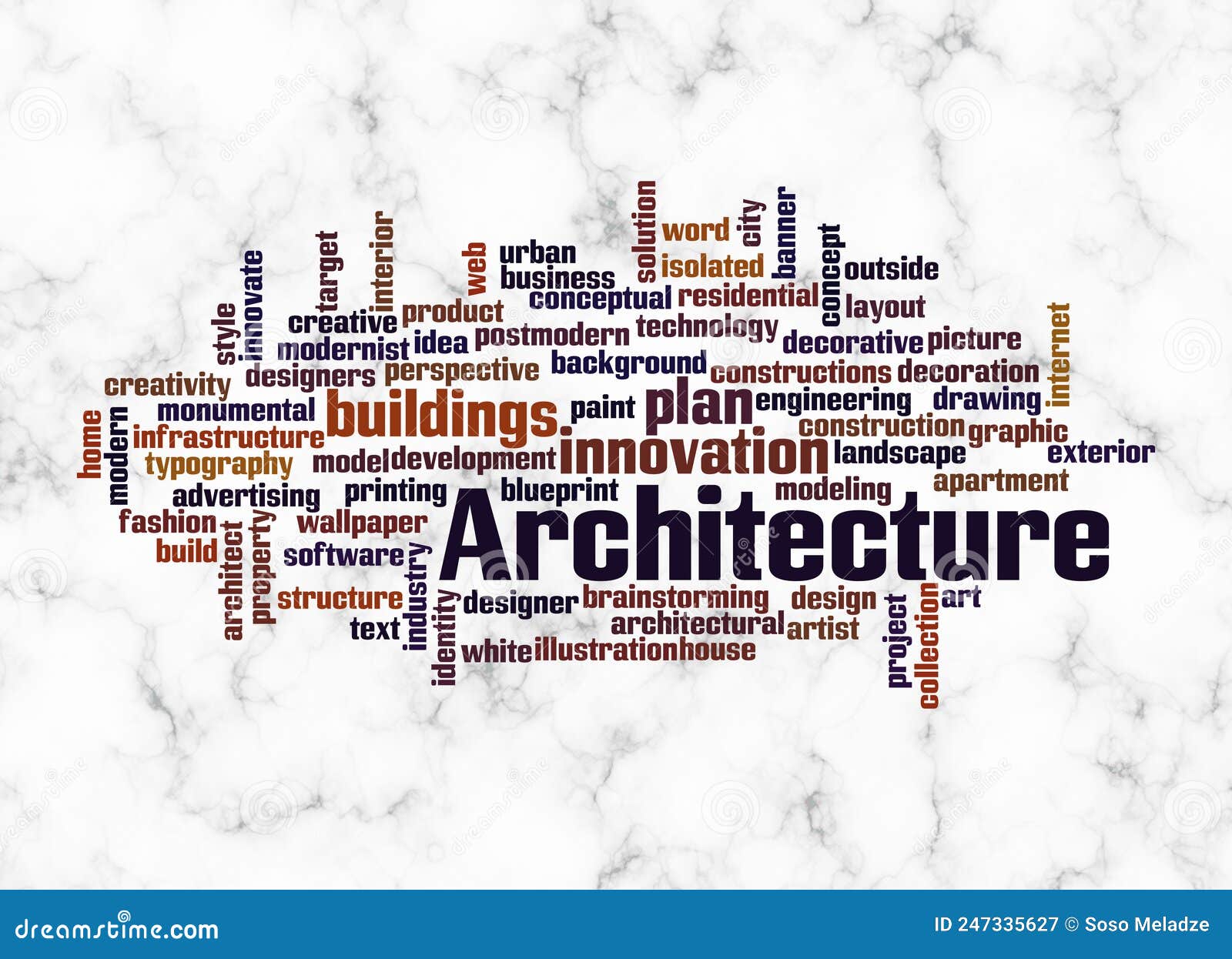Word Cloud with ARCHITECTURE Concept Create with Text only Stock ...