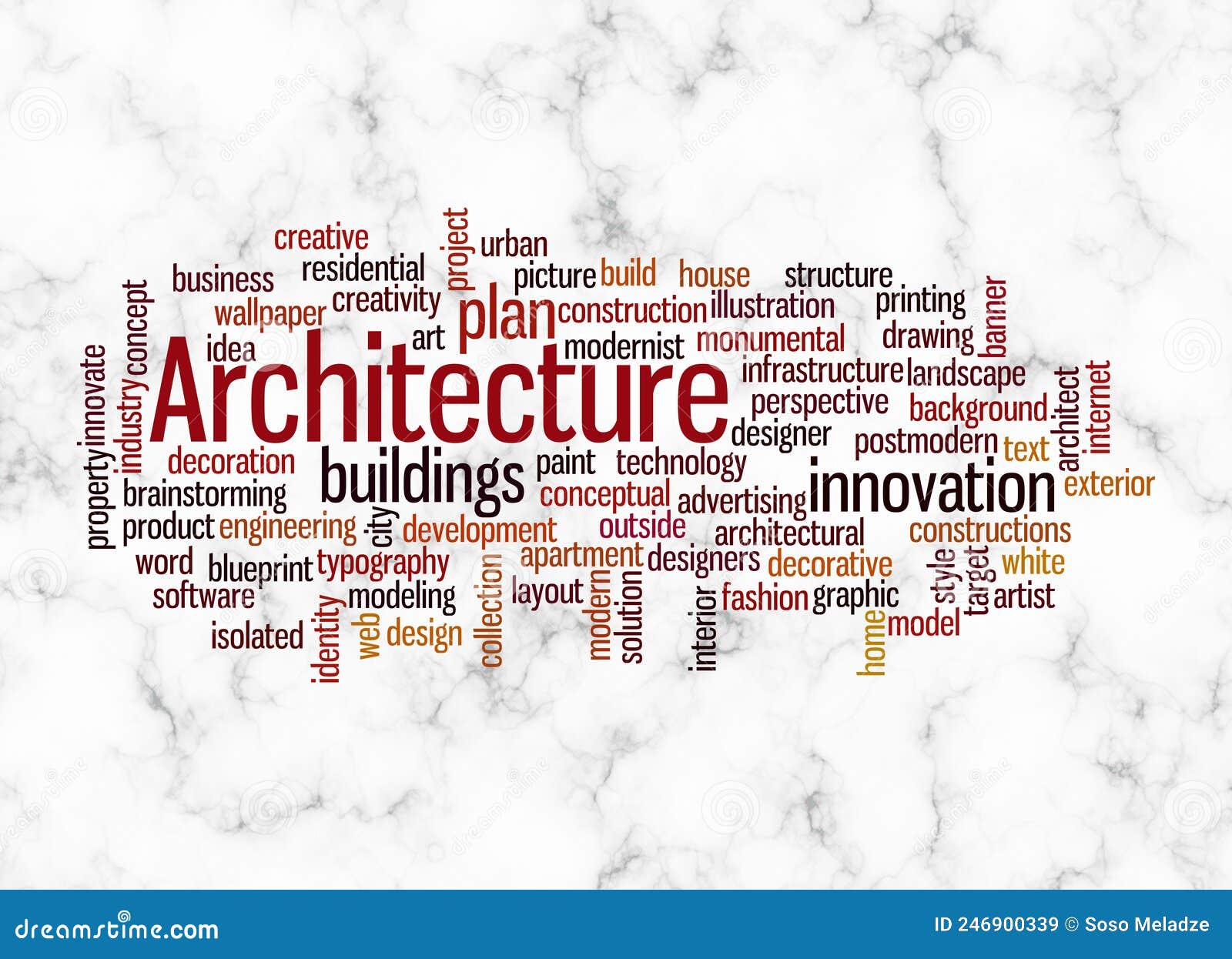 Word Cloud with ARCHITECTURE Concept Create with Text only Stock ...