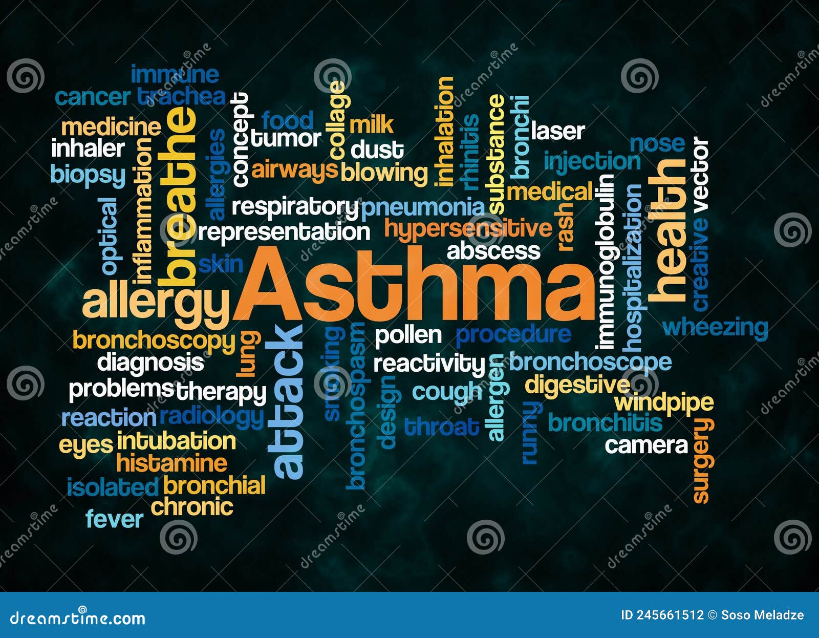 Asthma Concept With Stone Text And Inhaler Background Stock Photo ...