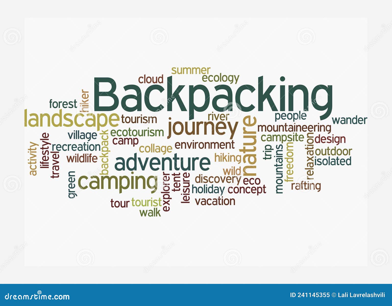 Word Cloud with BACKPACKING Concept, Isolated on a White Background ...