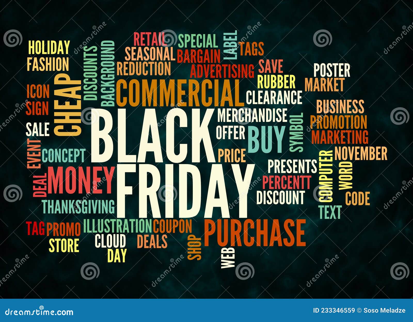 Word Cloud with BLACK FRIDAY Concept Create with Text only Stock ...