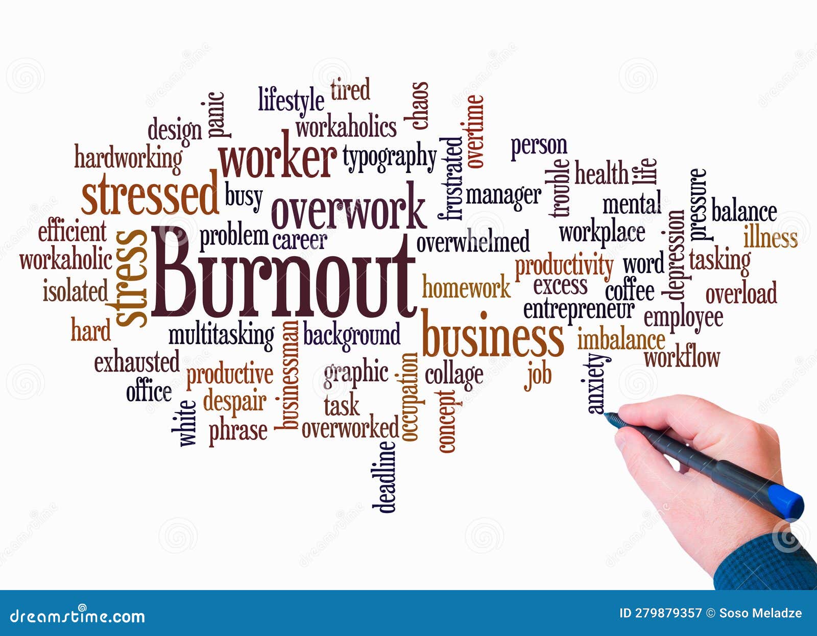 Word Cloud with BURNOUT Concept Create with Text only Stock Image ...