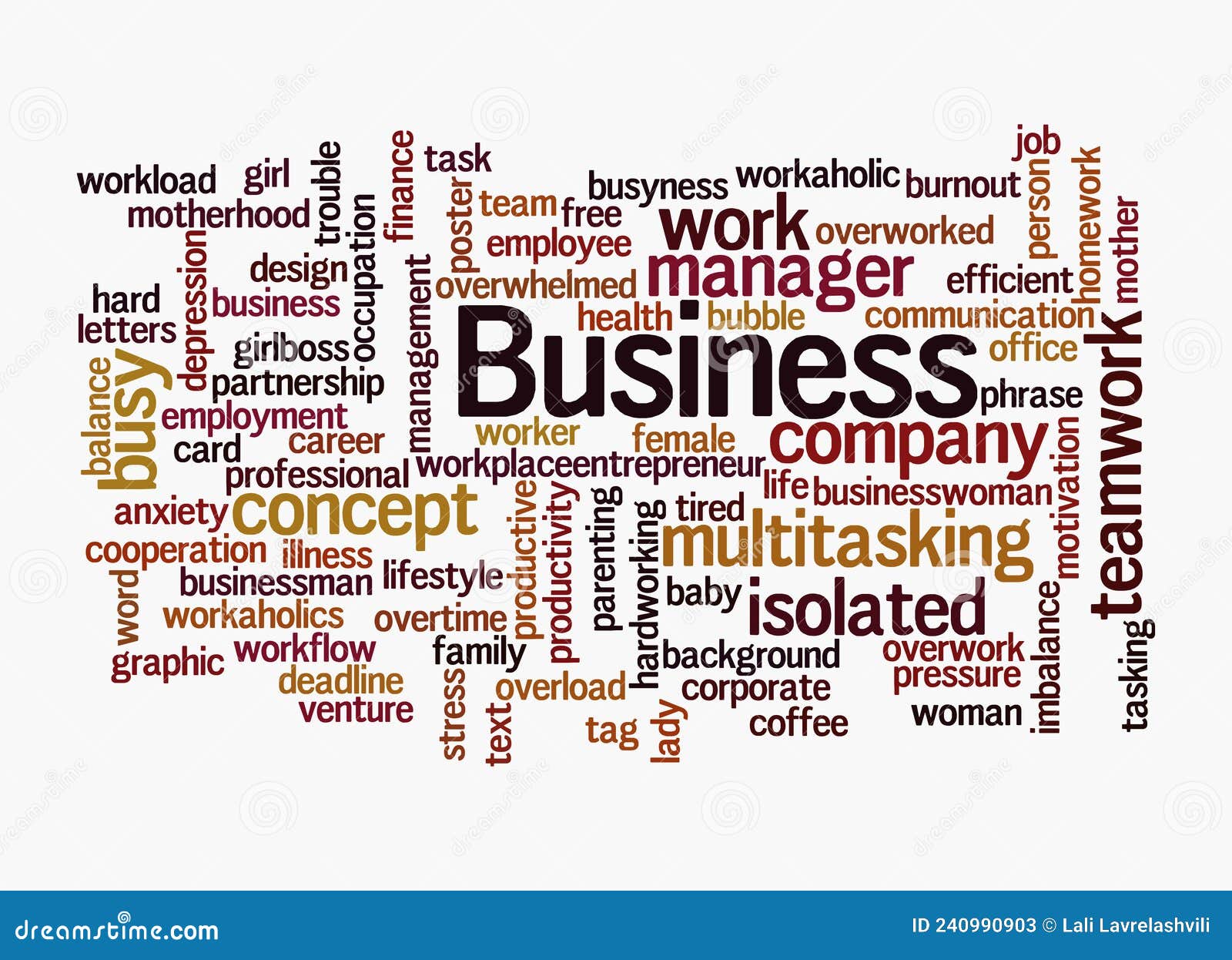 Word Cloud with BUSYNESS Concept, Isolated on a White Background Stock ...