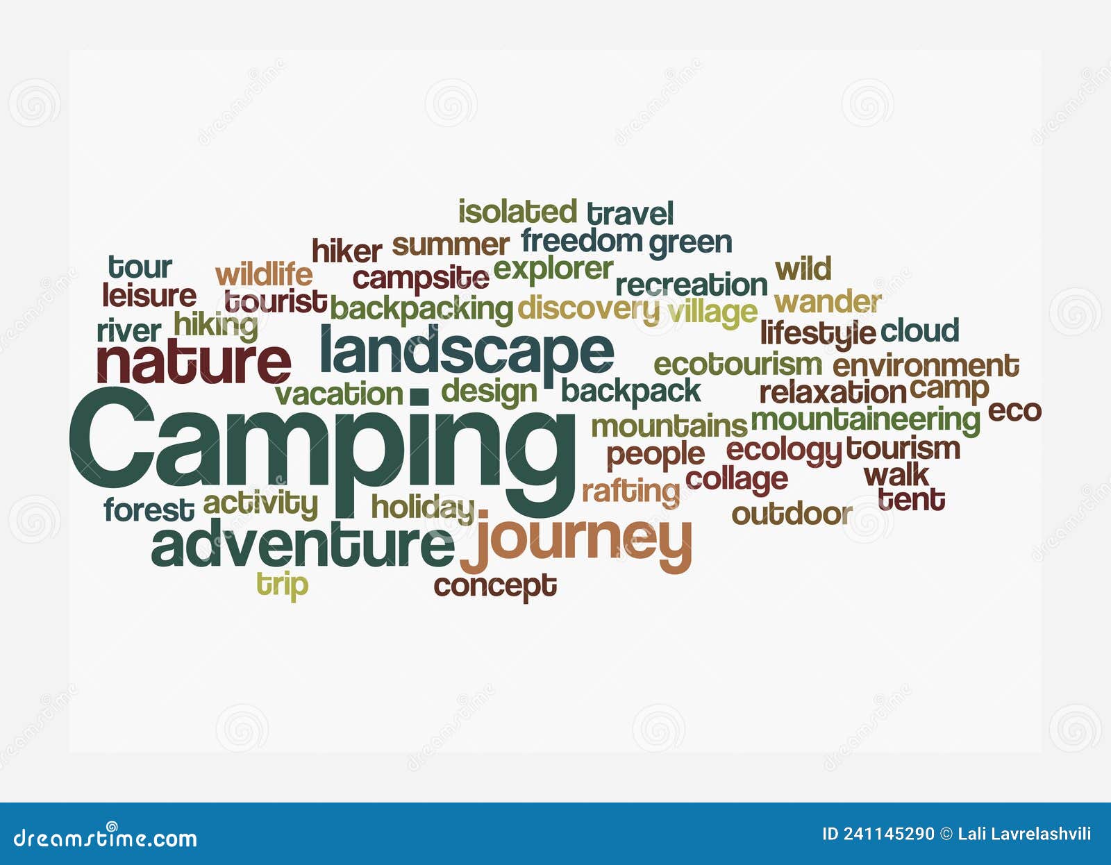 Word Cloud with CAMPING Concept, Isolated on a White Background Stock ...