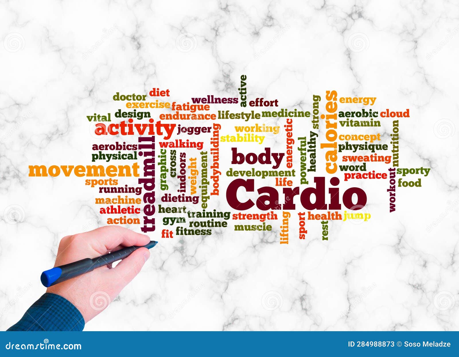 Word Cloud with CARDIO Concept Create with Text only Stock Image ...