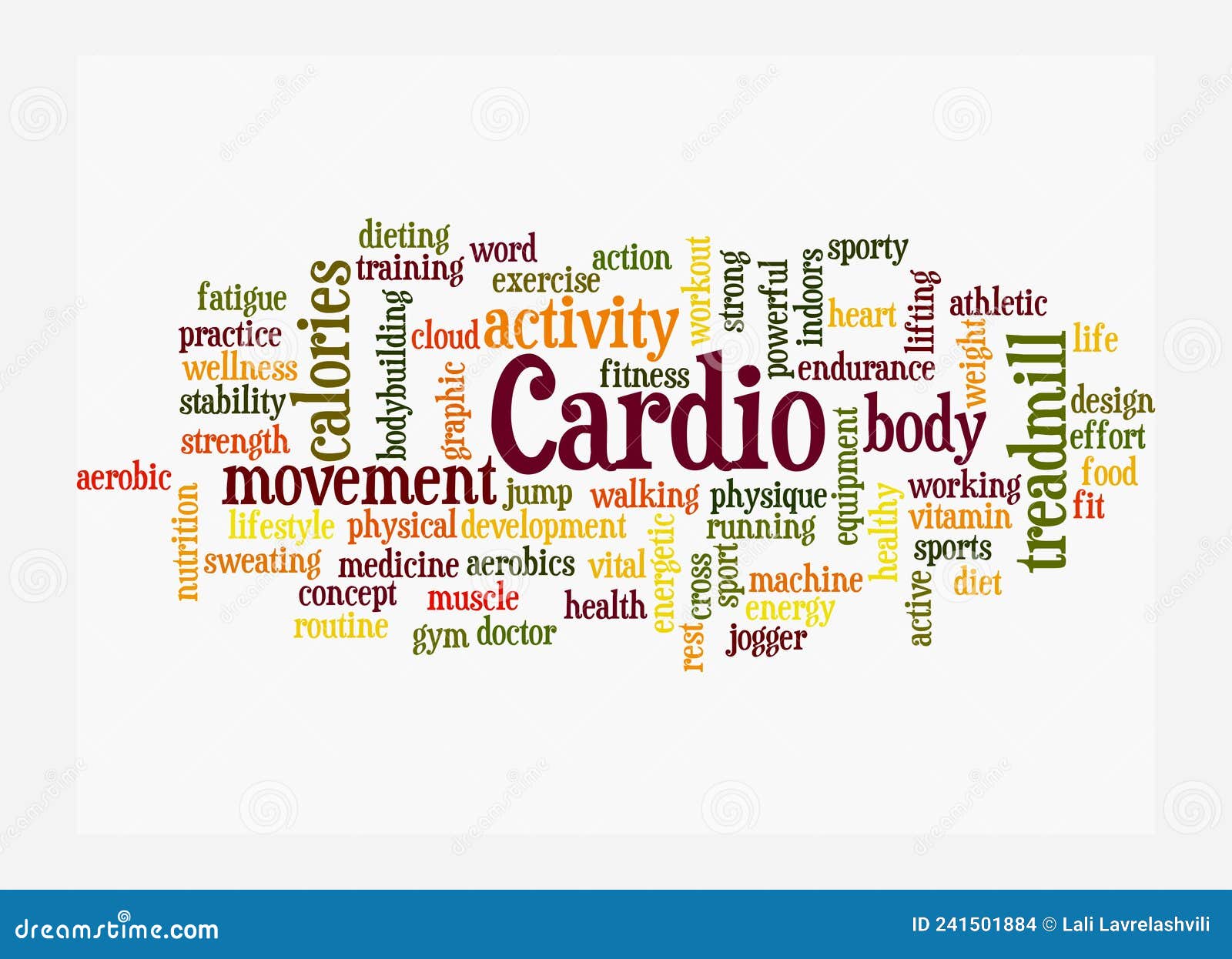 Word Cloud with CARDIO Concept, Isolated on a White Background Stock ...