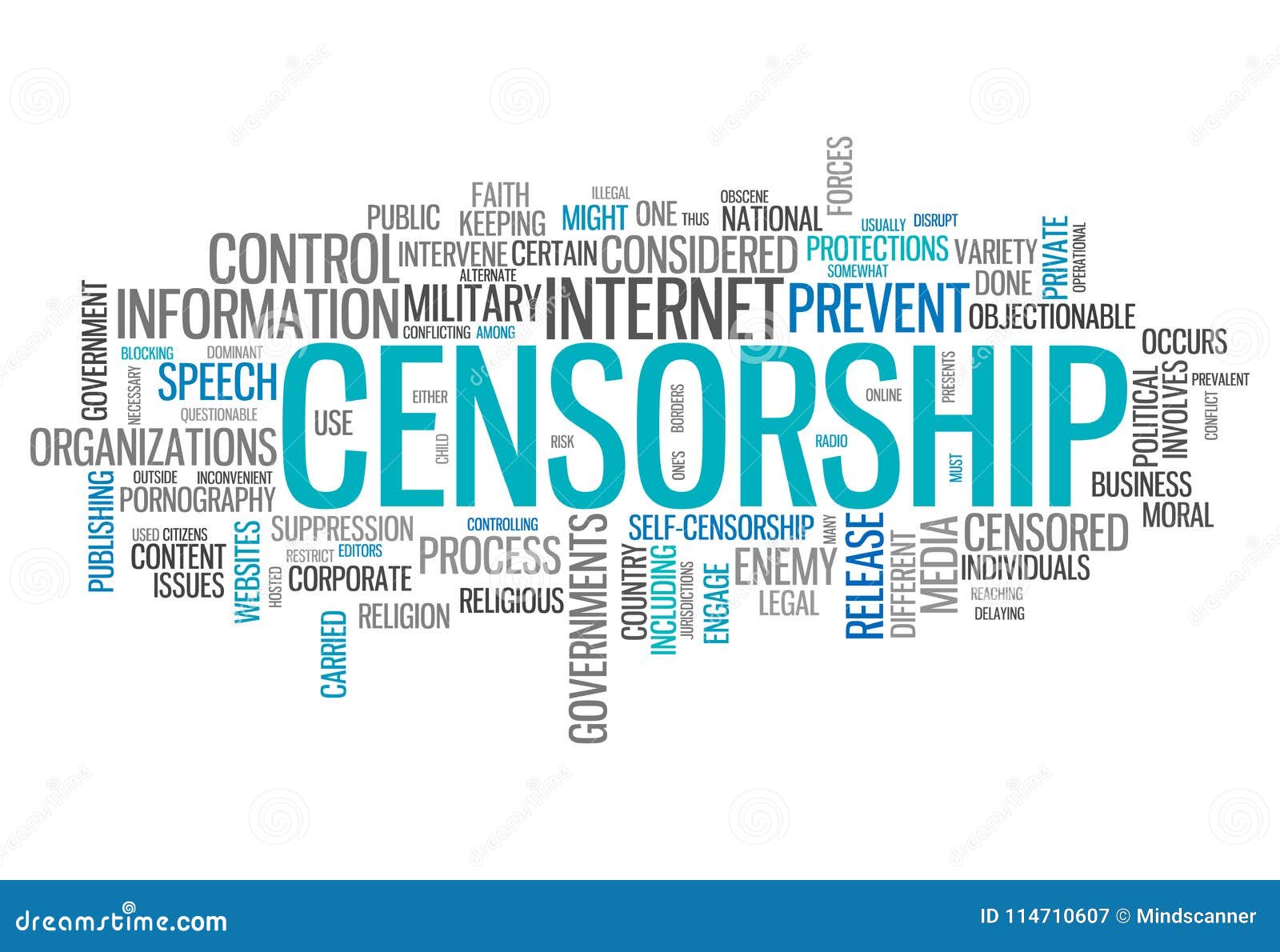 Word Cloud Censorship stock illustration. Illustration of opression ...