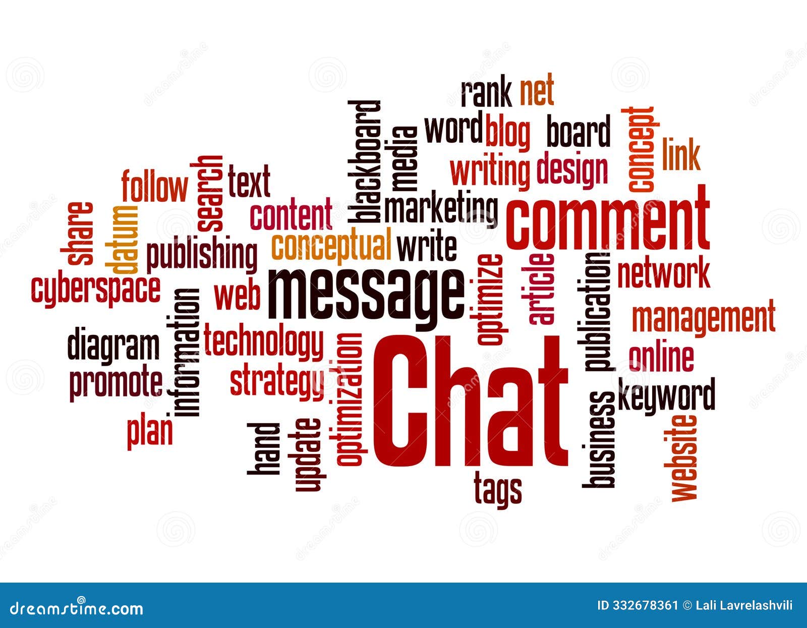 Word Cloud with CHAT Concept Stock Illustration - Illustration of ...