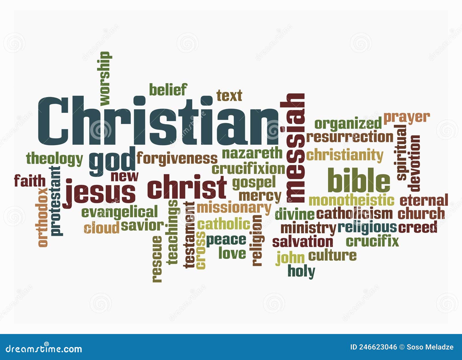 Word Cloud with CHRISTIAN Concept Create with Text only Stock ...