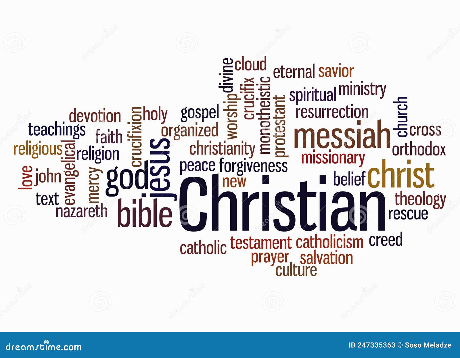 Word Cloud with CHRISTIAN Concept Create with Text only Stock ...