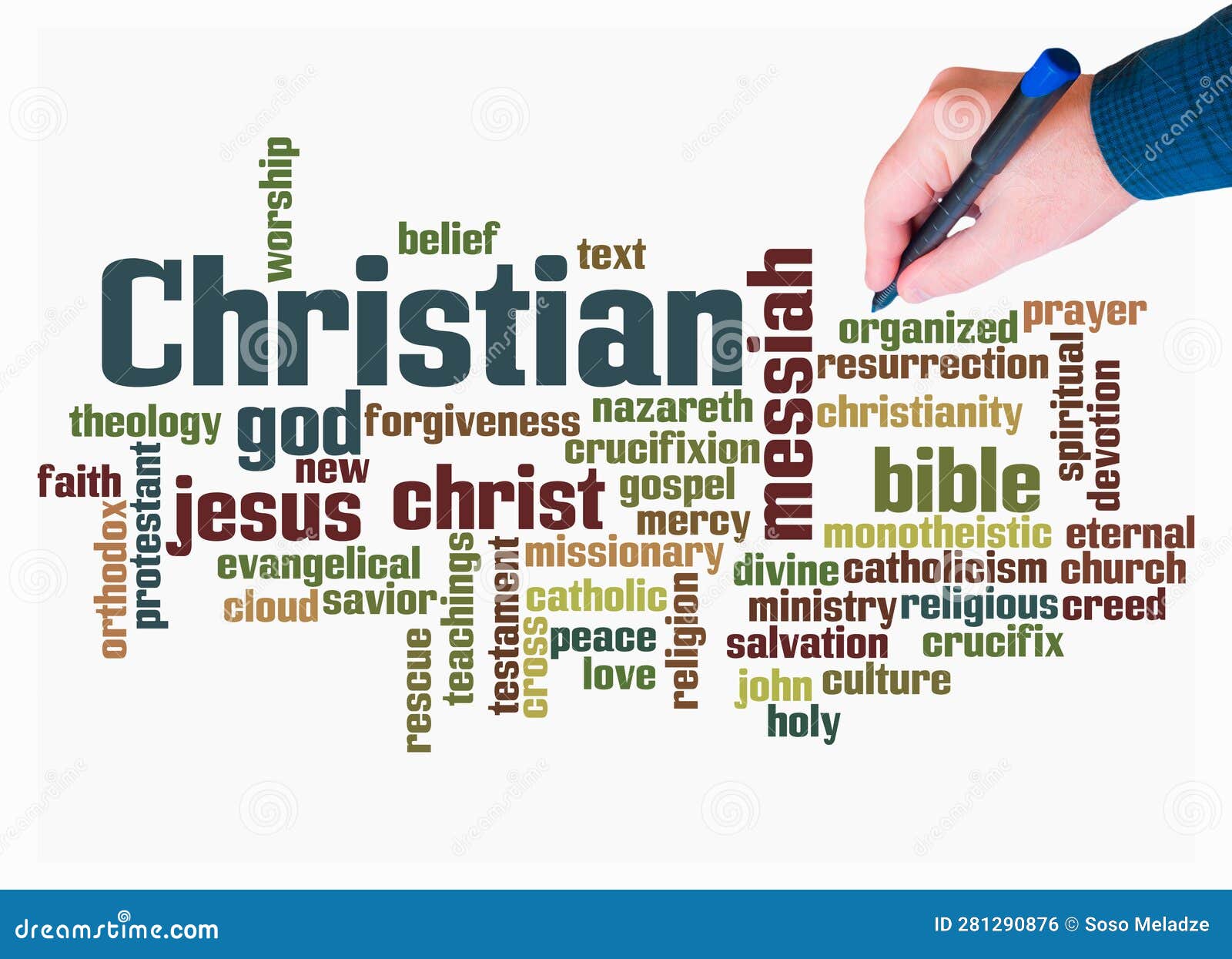 Word Cloud with CHRISTIAN Concept Create with Text only Stock ...
