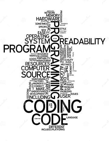 Word Cloud Coding stock illustration. Illustration of concept - 117095390