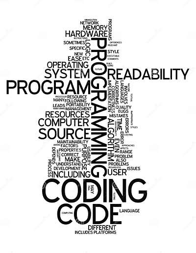 Word Cloud Coding stock illustration. Illustration of concept - 117095390