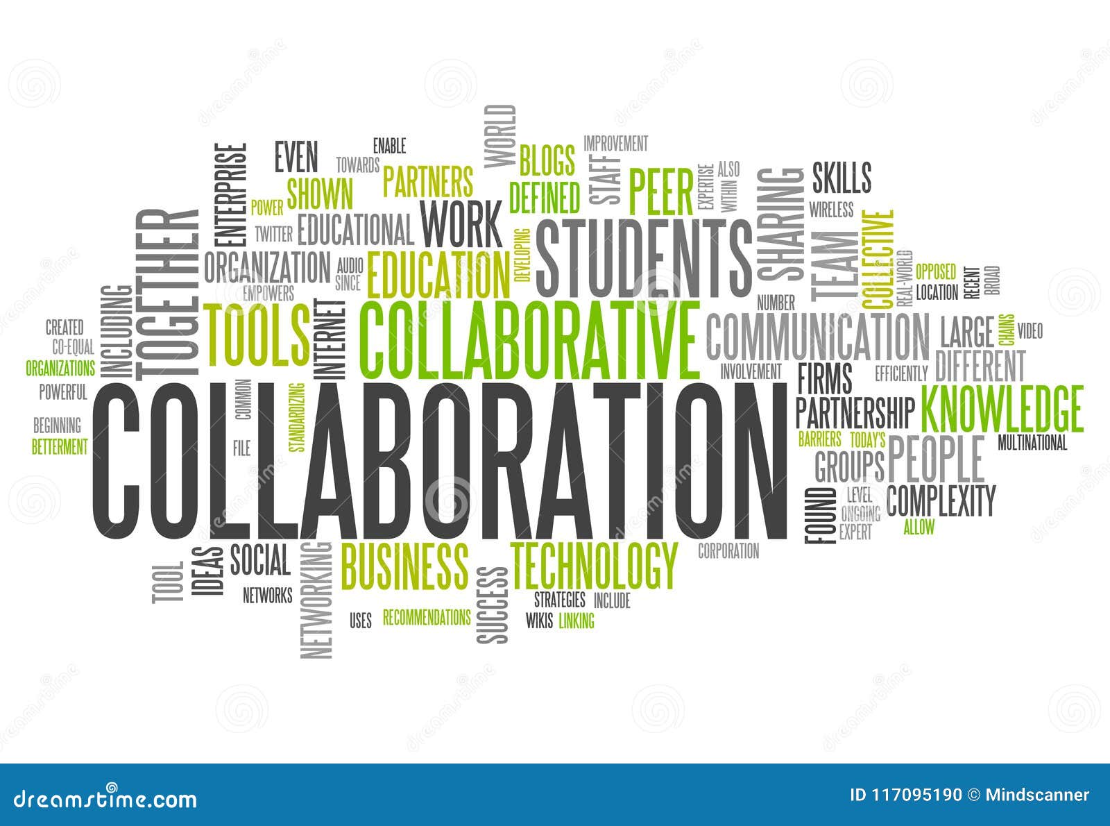 Word Cloud Collaboration stock illustration. Illustration of projects ...