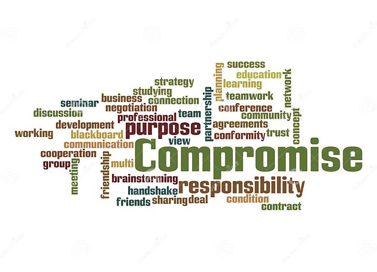 Word Cloud with COMPROMISE Concept Stock Illustration - Illustration of ...