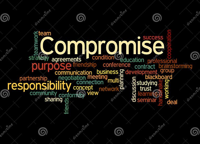 Word Cloud with COMPROMISE Concept Stock Image - Image of blackboard ...