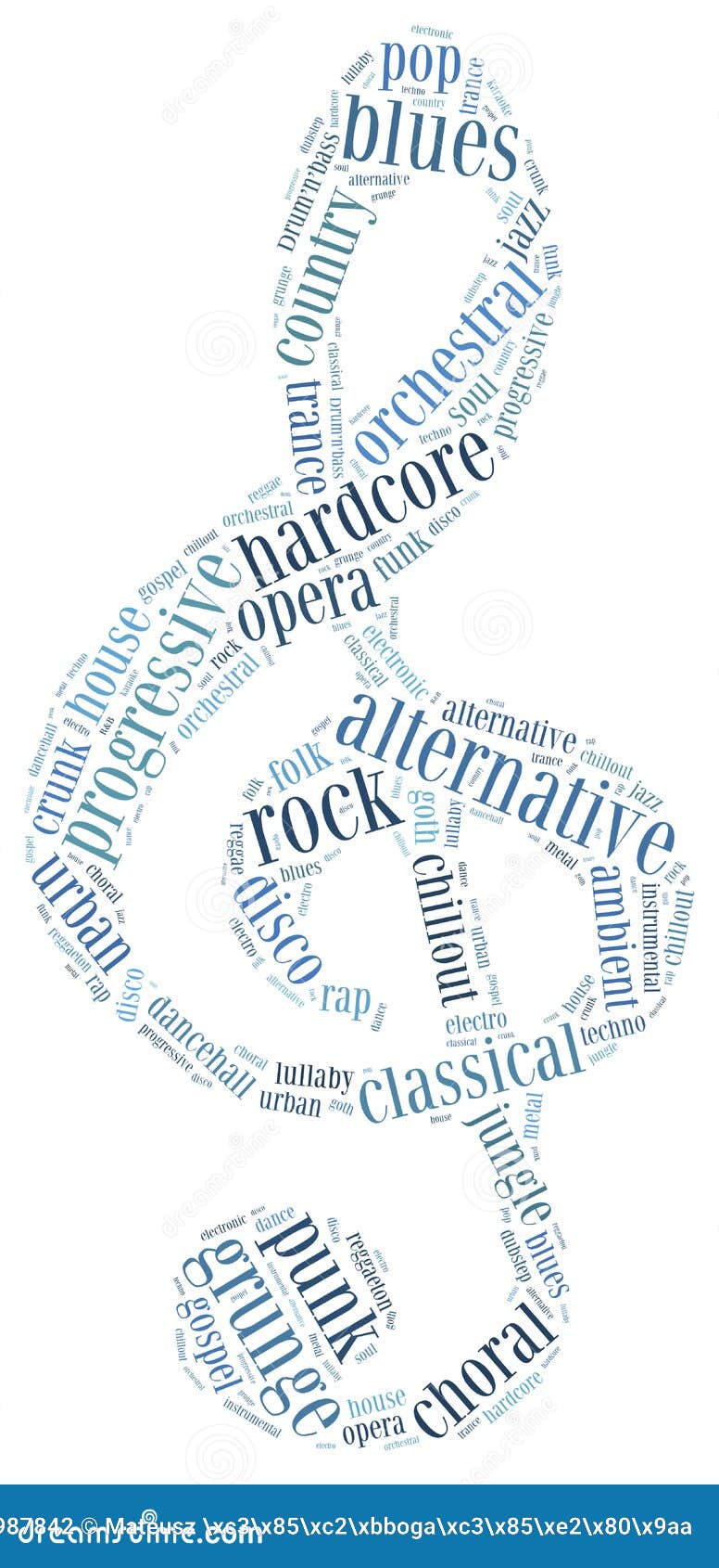 Music Genres Made Of Colorful Letters Vector Illustration ...