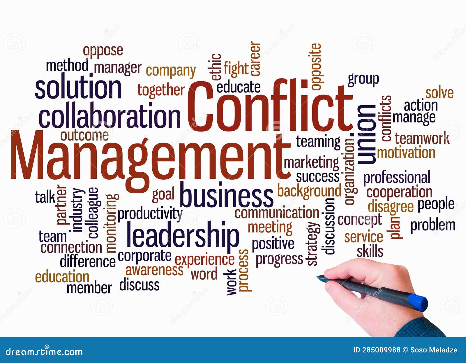 Word Cloud with CONFLICT MANAGEMENT Concept Create with Text only Stock ...