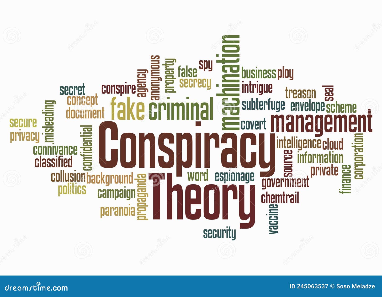 Word Cloud with CONSPIRACY THEORY Concept Create with Text only Stock ...