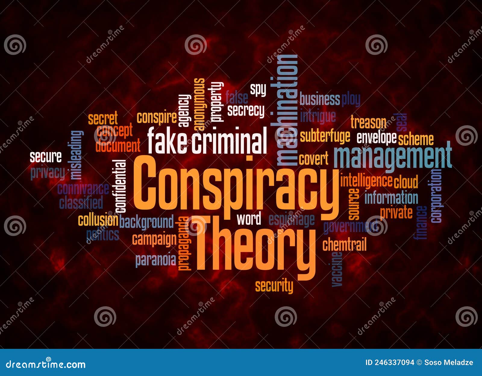 Word Cloud with CONSPIRACY THEORY Concept Create with Text only Stock ...