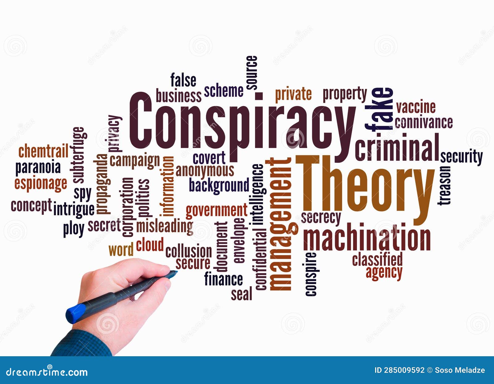 Word Cloud with CONSPIRACY THEORY Concept Create with Text only Stock ...