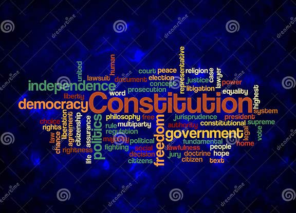 Word Cloud with CONSTITUTION Concept Create with Text only Stock ...