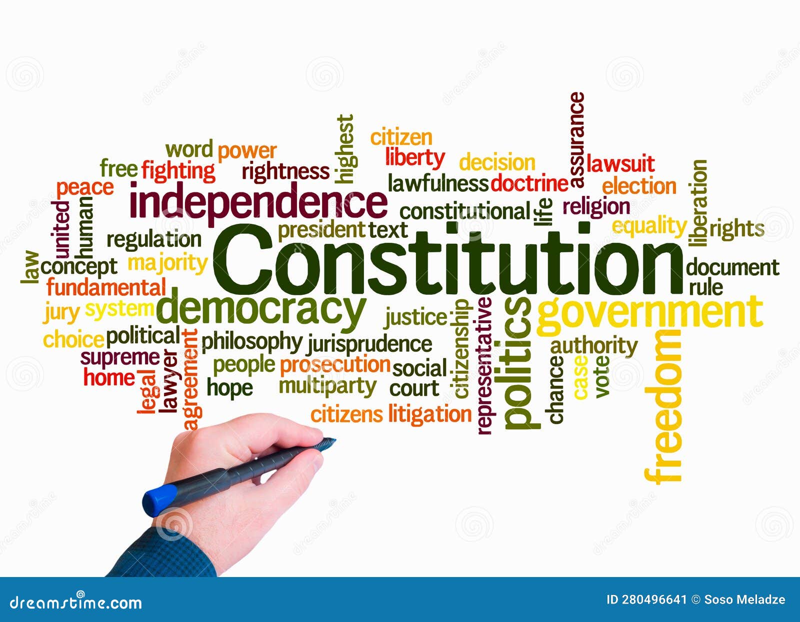 Word Cloud with CONSTITUTION Concept Create with Text only Stock Image ...
