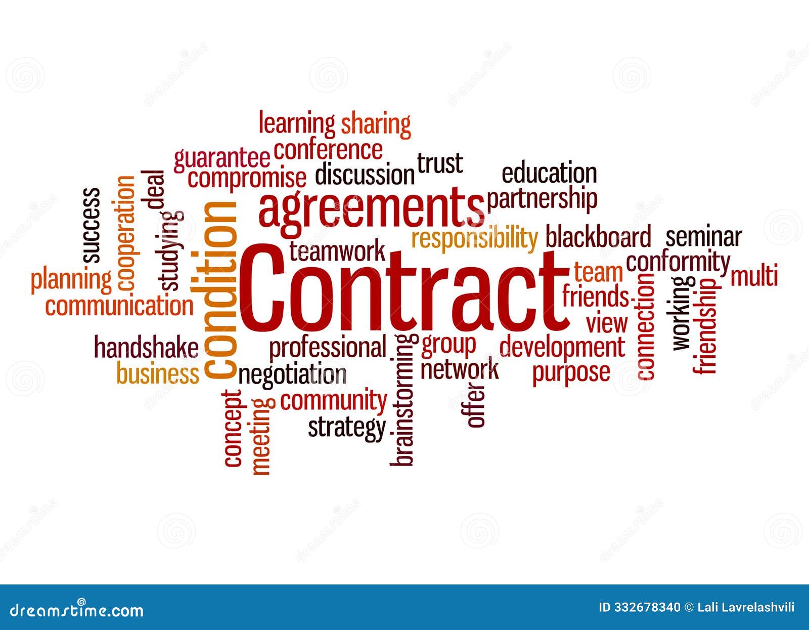 Word Cloud with CONTRACT Concept Stock Photo - Image of education ...