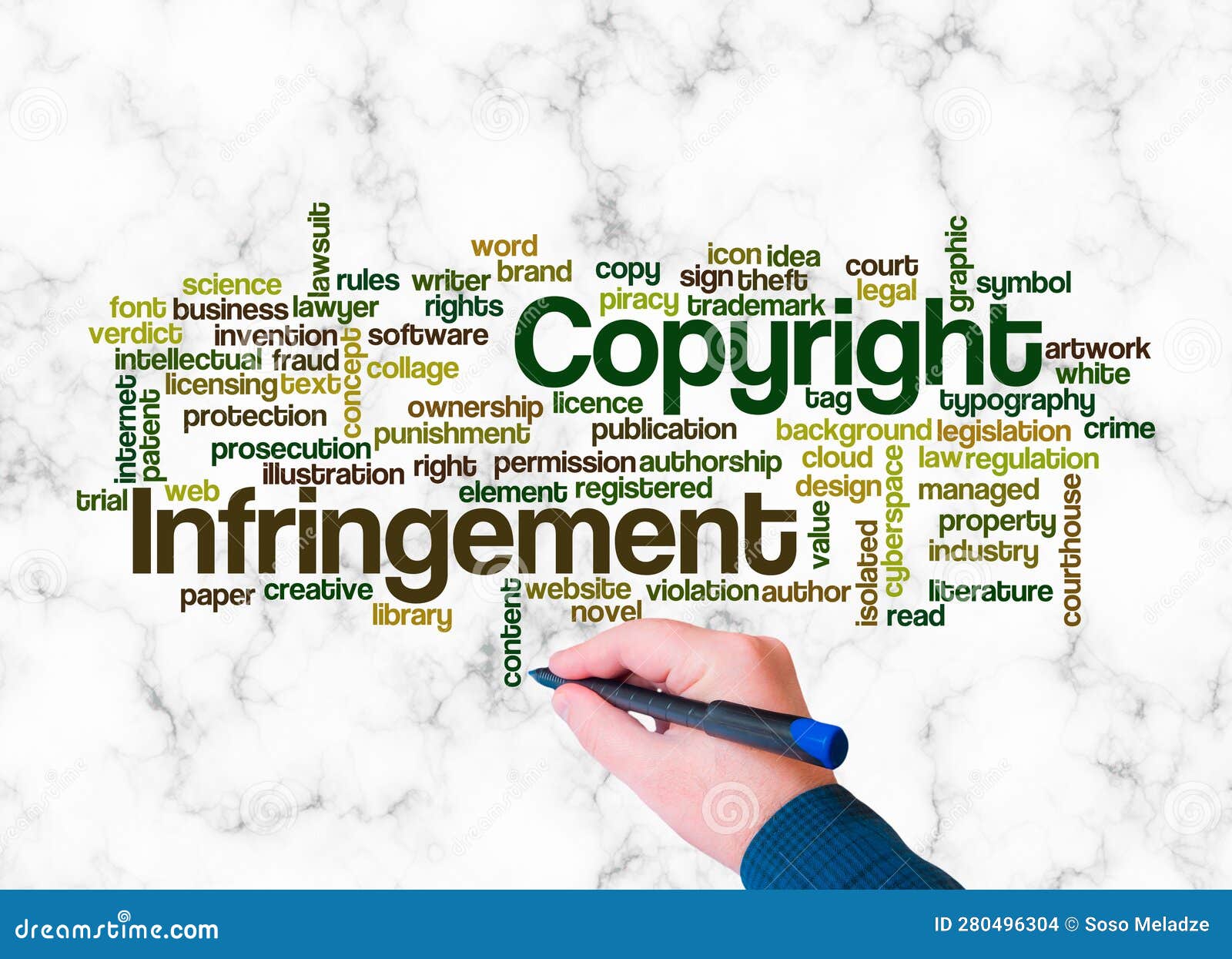 Word Cloud with COPYRIGHT INFRINGEMENT Concept Create with Text only ...