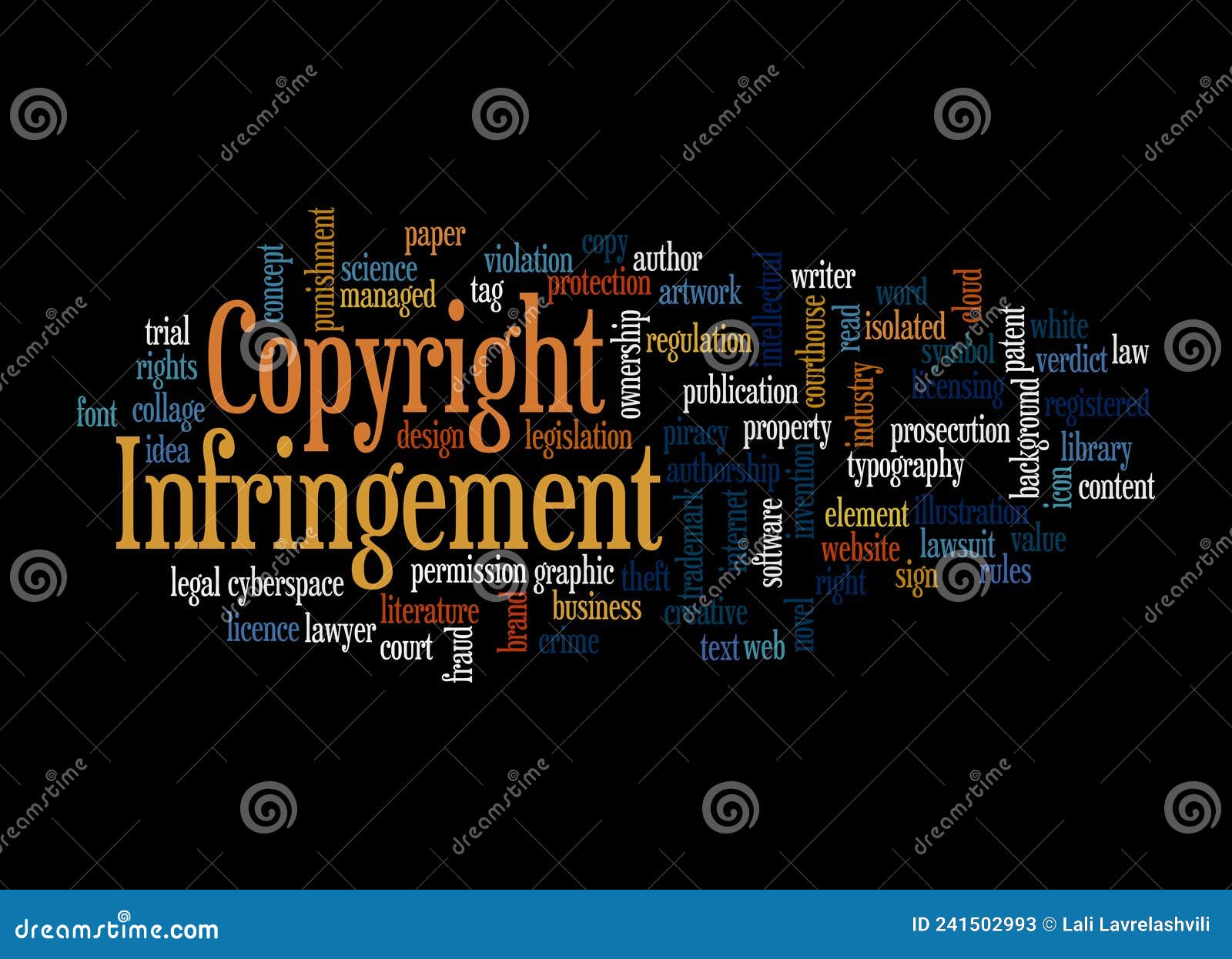 Word Cloud with COPYRIGHT INFRINGEMENT Concept, Isolated on a Black ... Word Cloud with COPYRIGHT INFRINGEMENT Concept, Isolated on a Black ...
