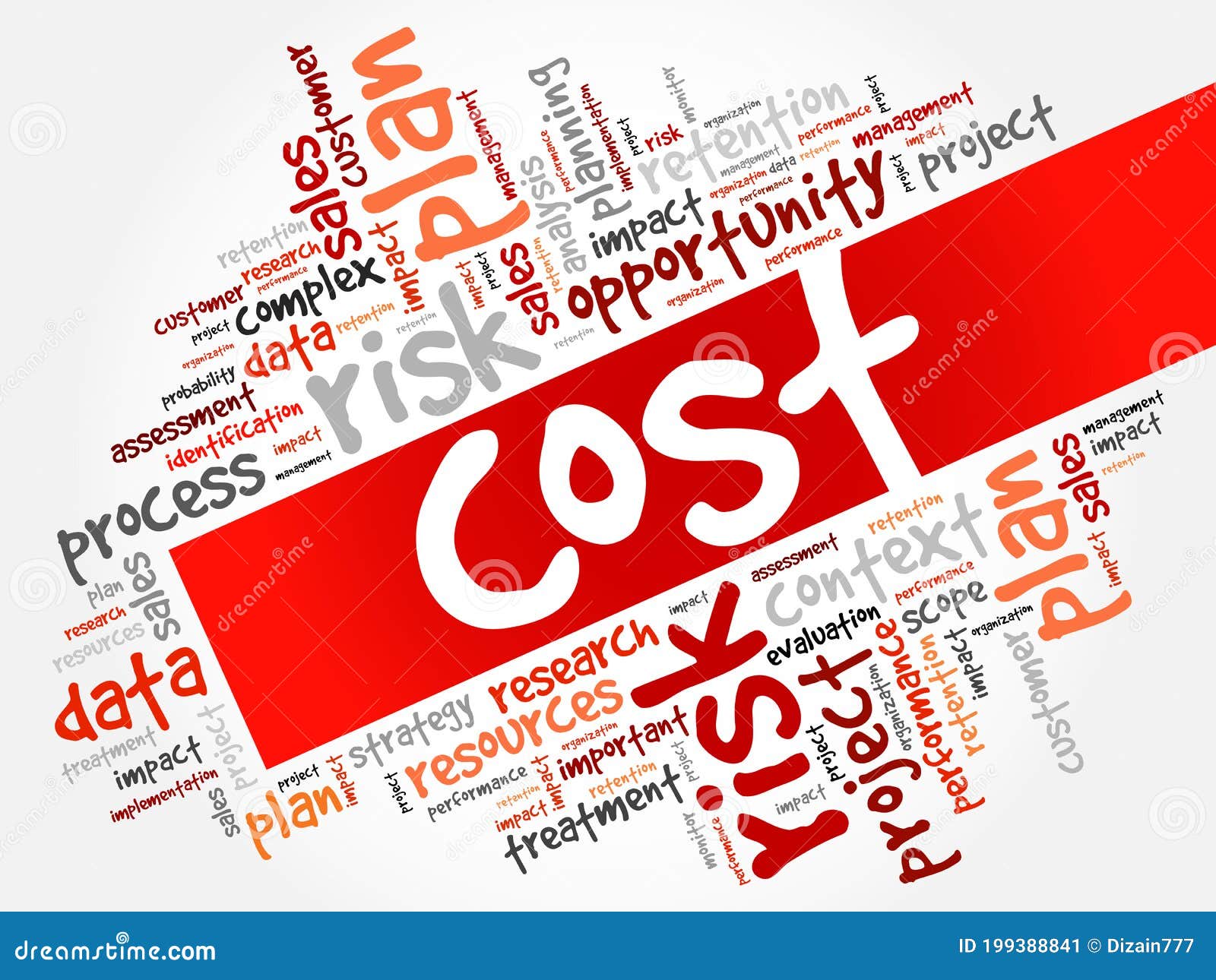 Word Cloud of COST Related Items Stock Illustration - Illustration of ...