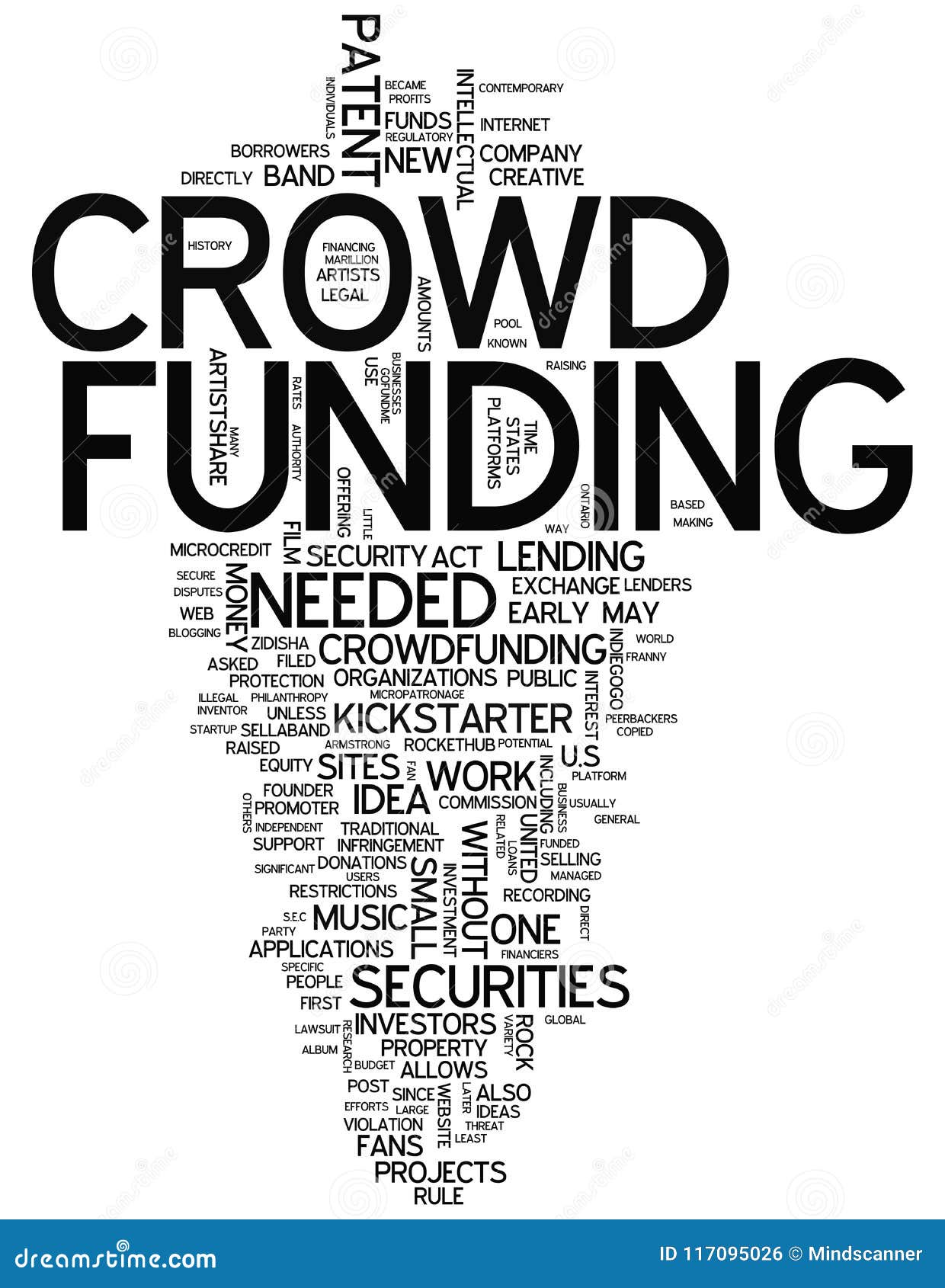 Word Cloud Crowd Funding stock illustration. Illustration of keywords ...