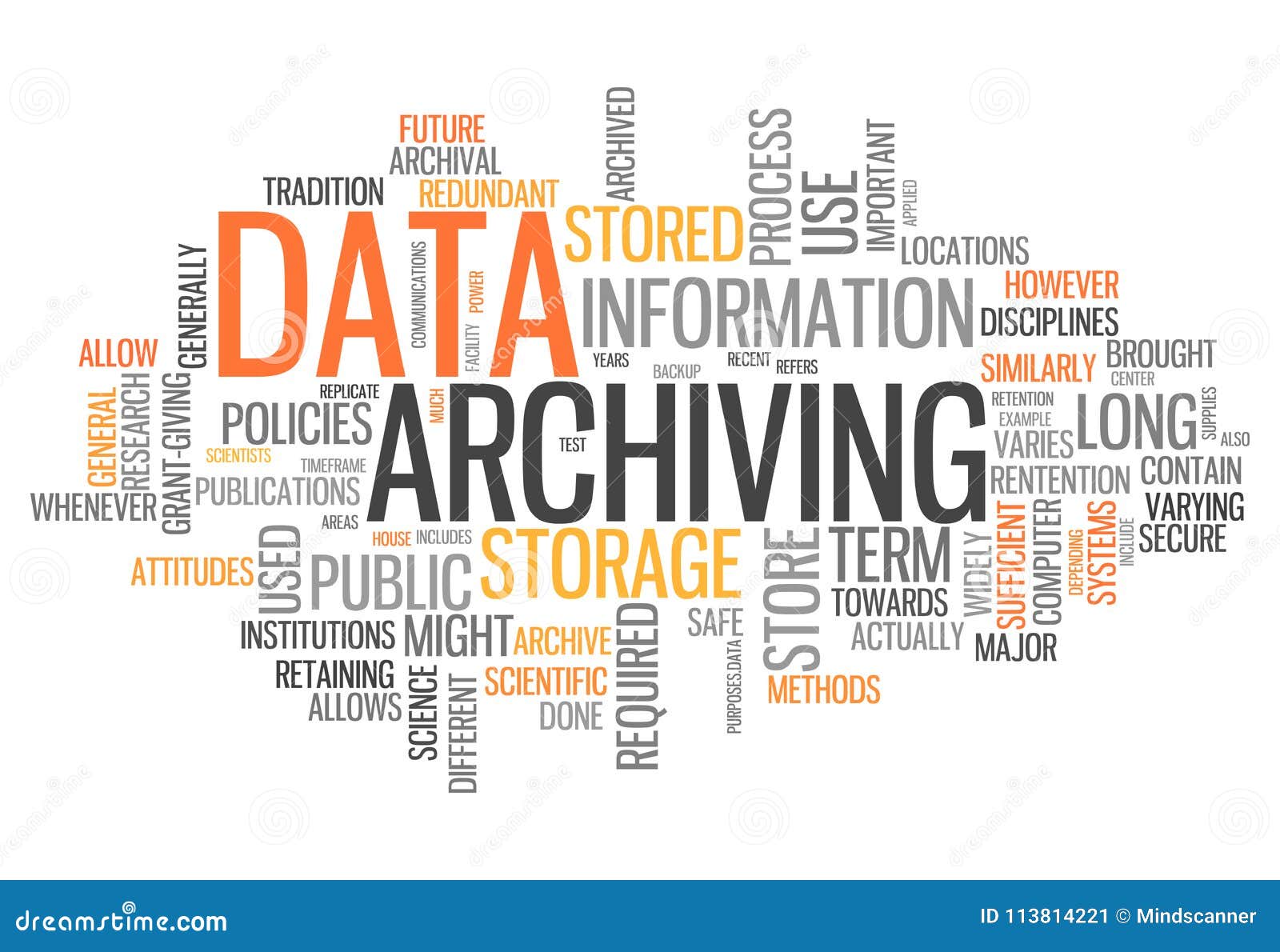 Word Cloud Data Archiving stock illustration. Illustration of ...