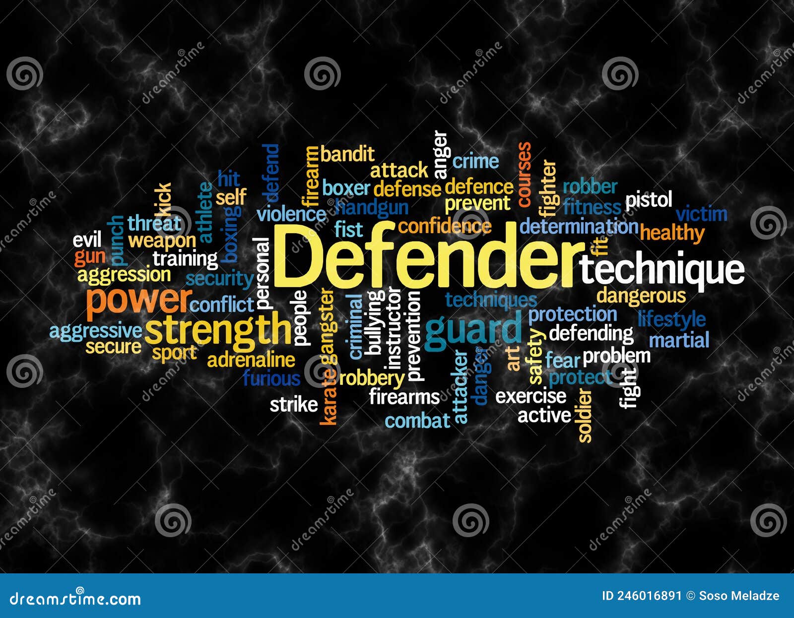Word Cloud with DEFENDER Concept Create with Text only Stock ...