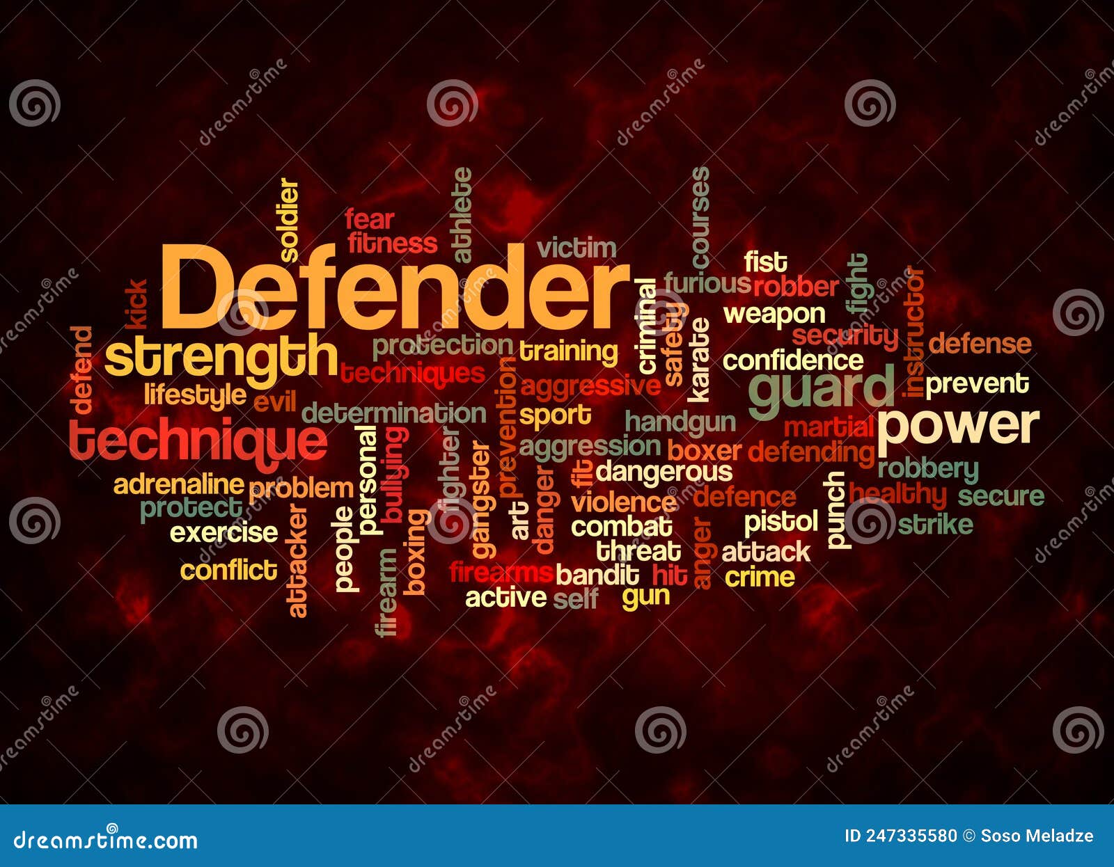 Word Cloud with DEFENDER Concept Create with Text only Stock ...
