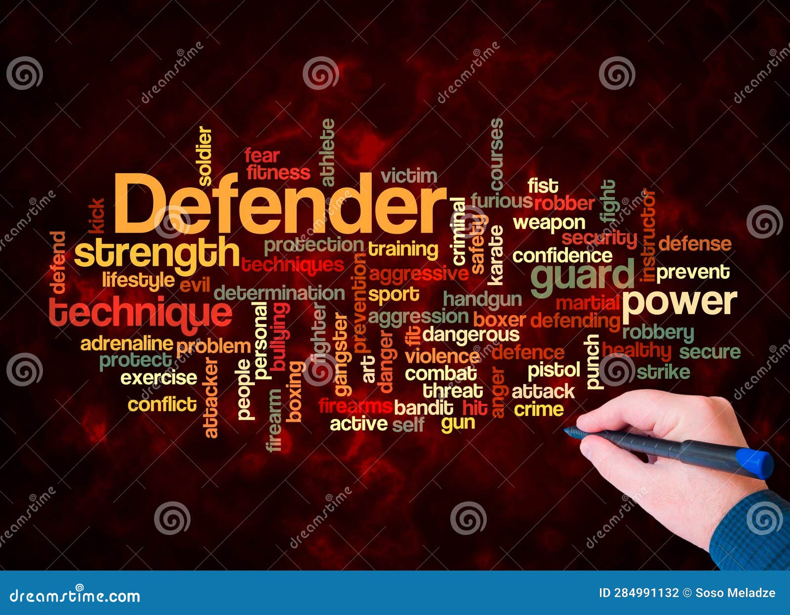 Word Cloud with DEFENDER Concept Create with Text only Stock Photo ...