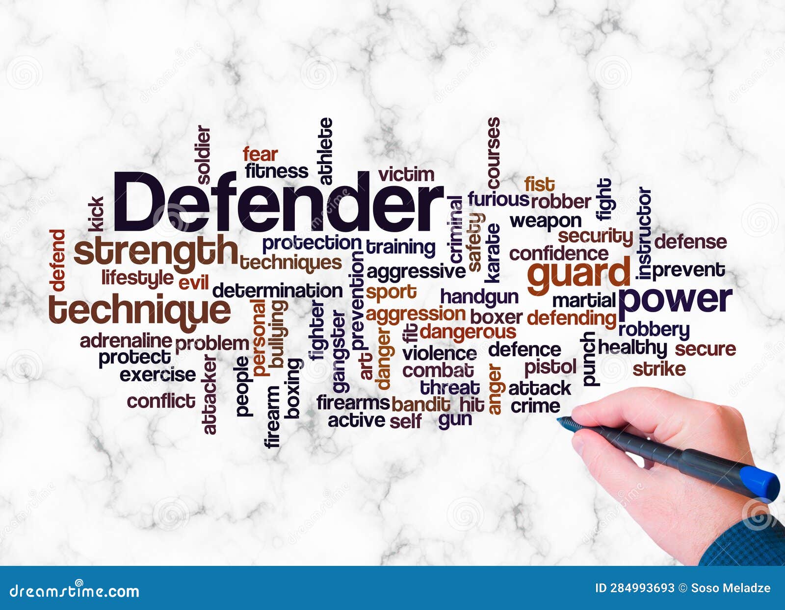 Word Cloud with DEFENDER Concept Create with Text only Stock Image ...