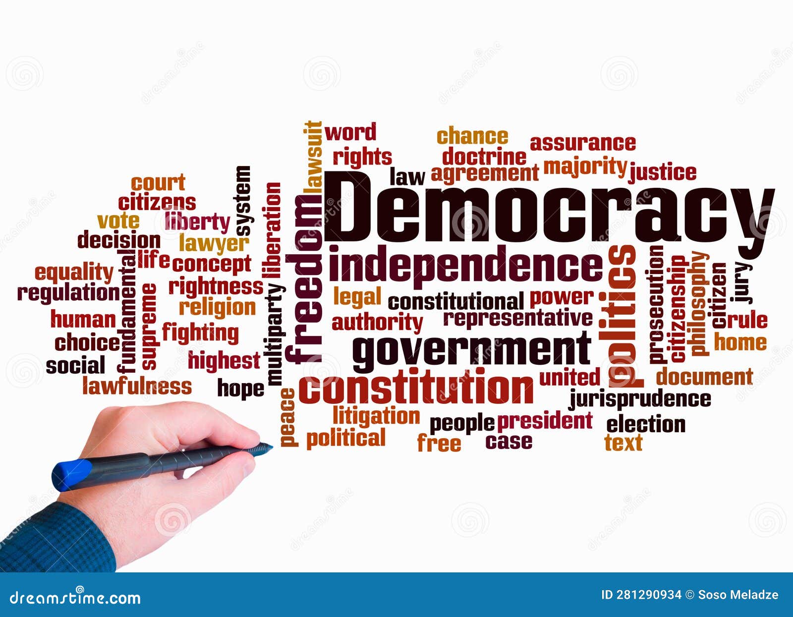 Word Cloud with DEMOCRACY Concept Create with Text only Stock Photo ...